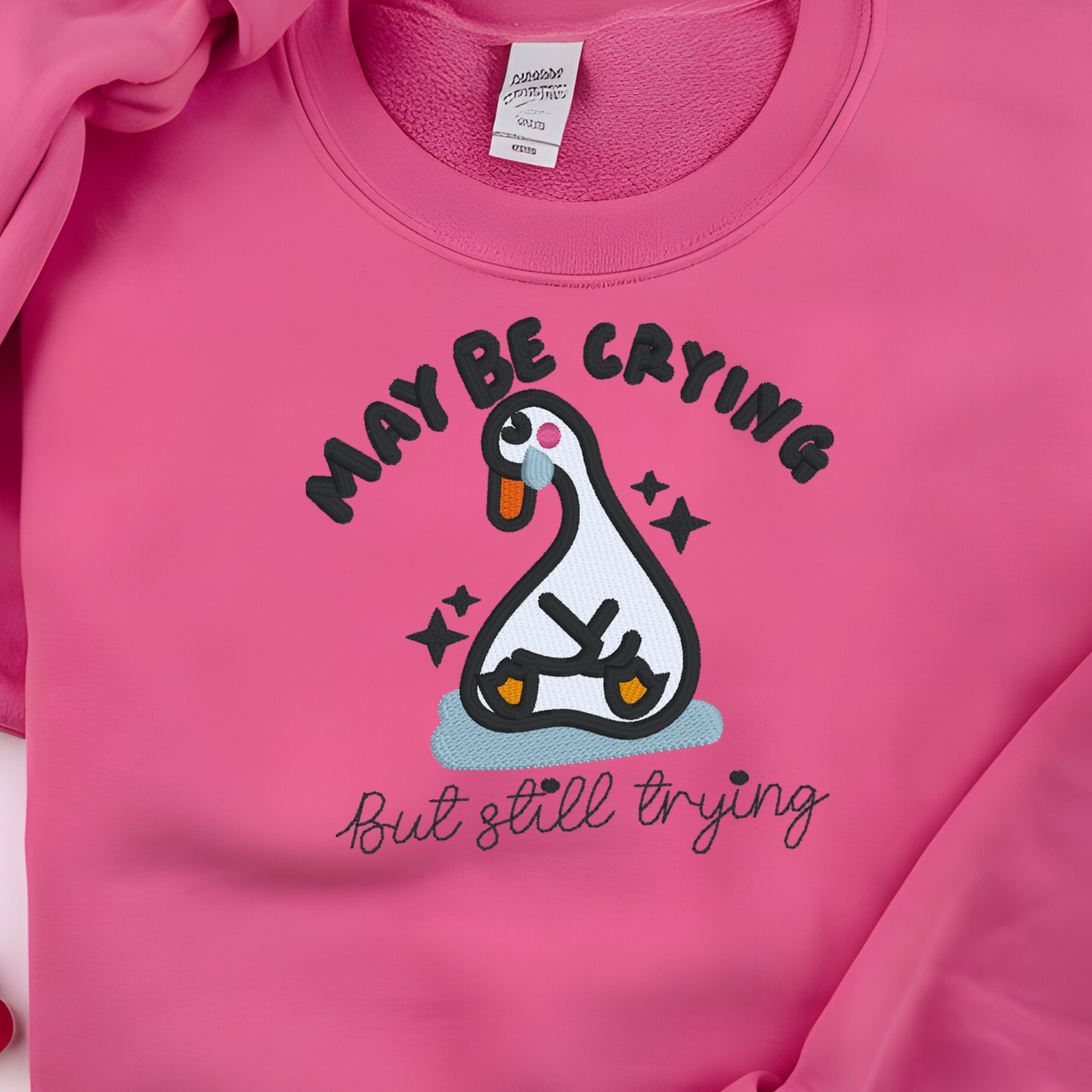 Crying Still Trying Embroidery Design – Designs by Drea
