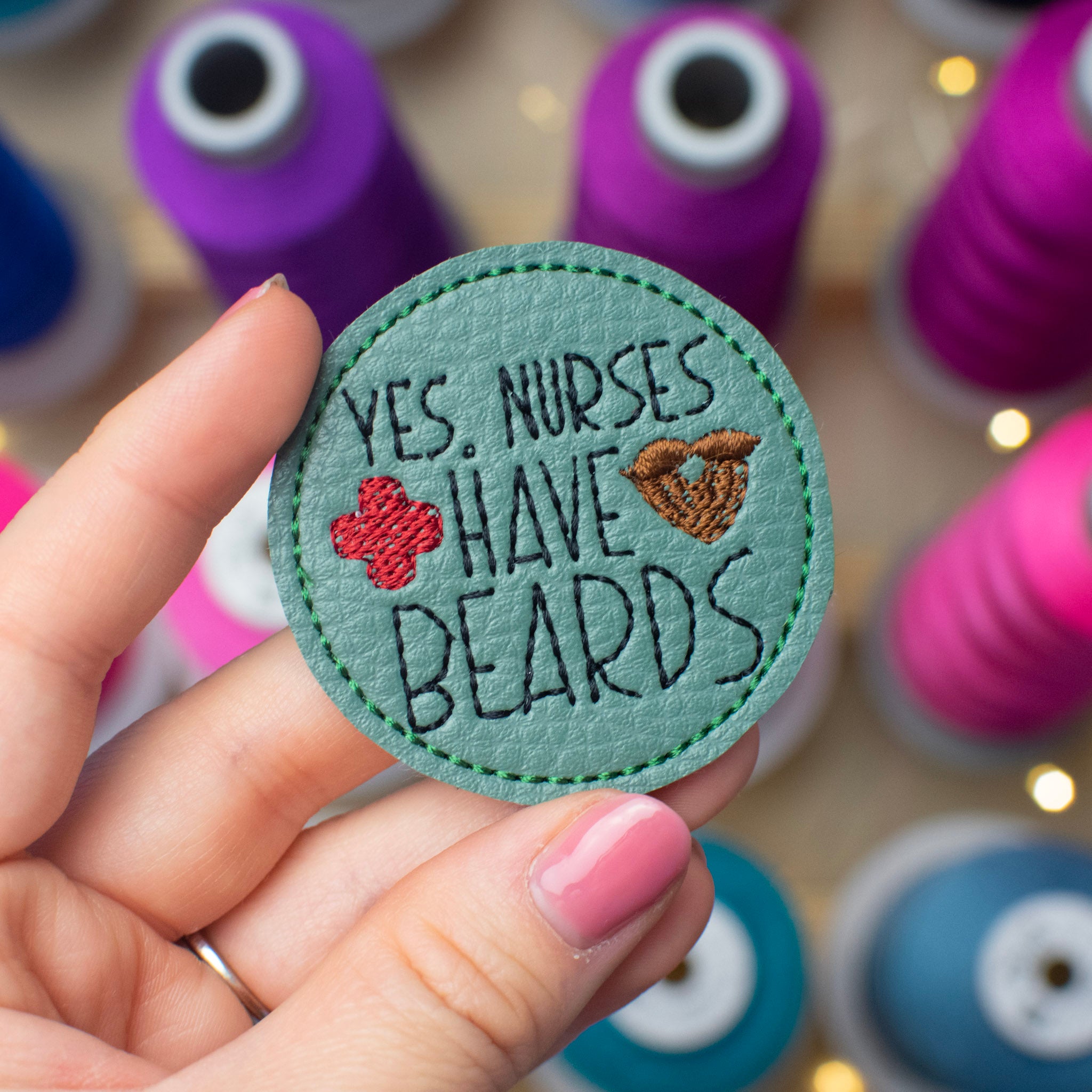 Nurses Have Beards Feltie Embroidery Design – Designs by Drea