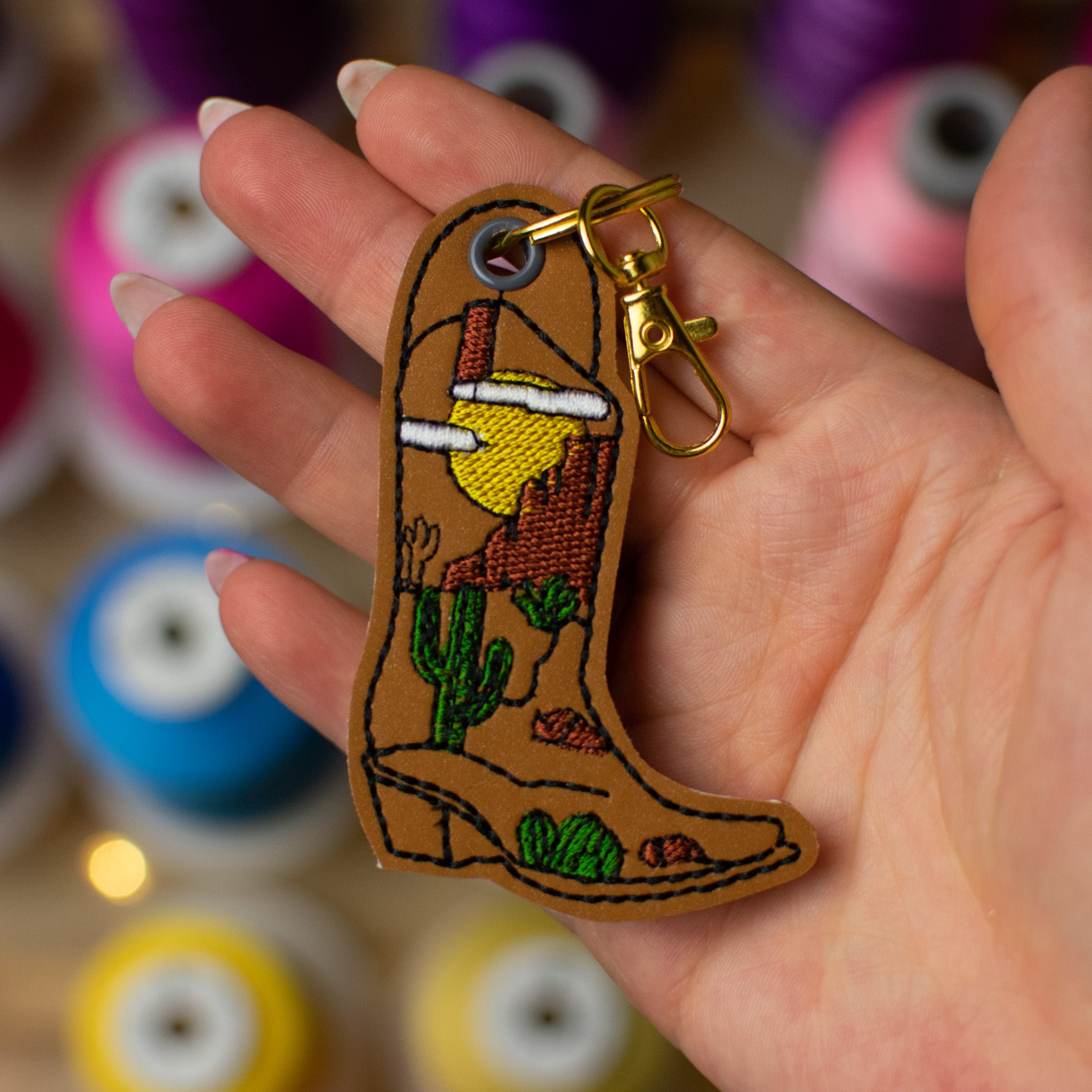 Sunset Cowgirl Boot Charm Embroidery Design – Designs by Drea